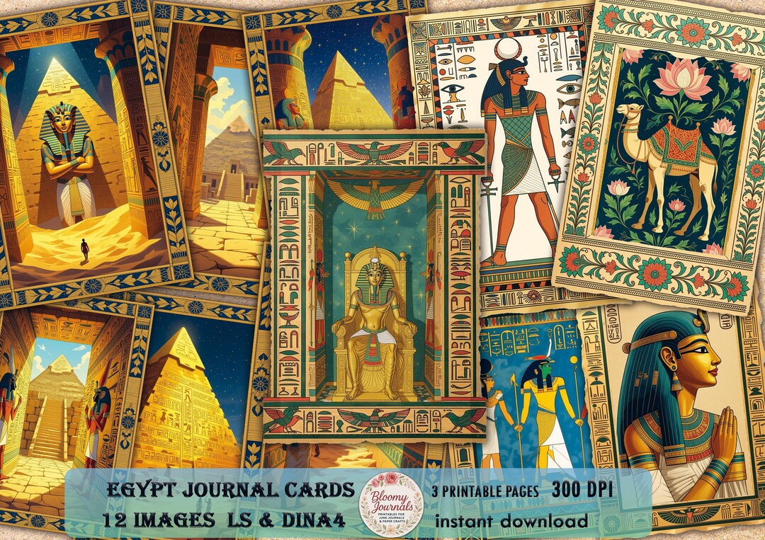 Ancient Egypt Journal Cards, Printable Ephemera (A4 & US Letter) - Etsy