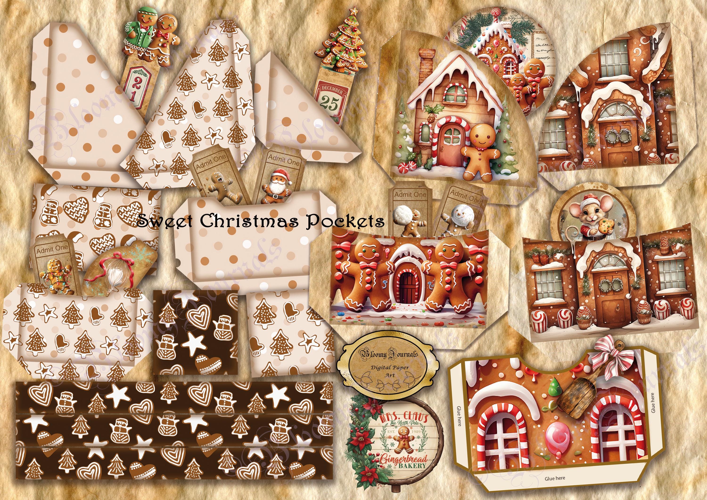 Christmas Pockets, Folio, Ephemera for Journals, Scrapbook & Crafting ...