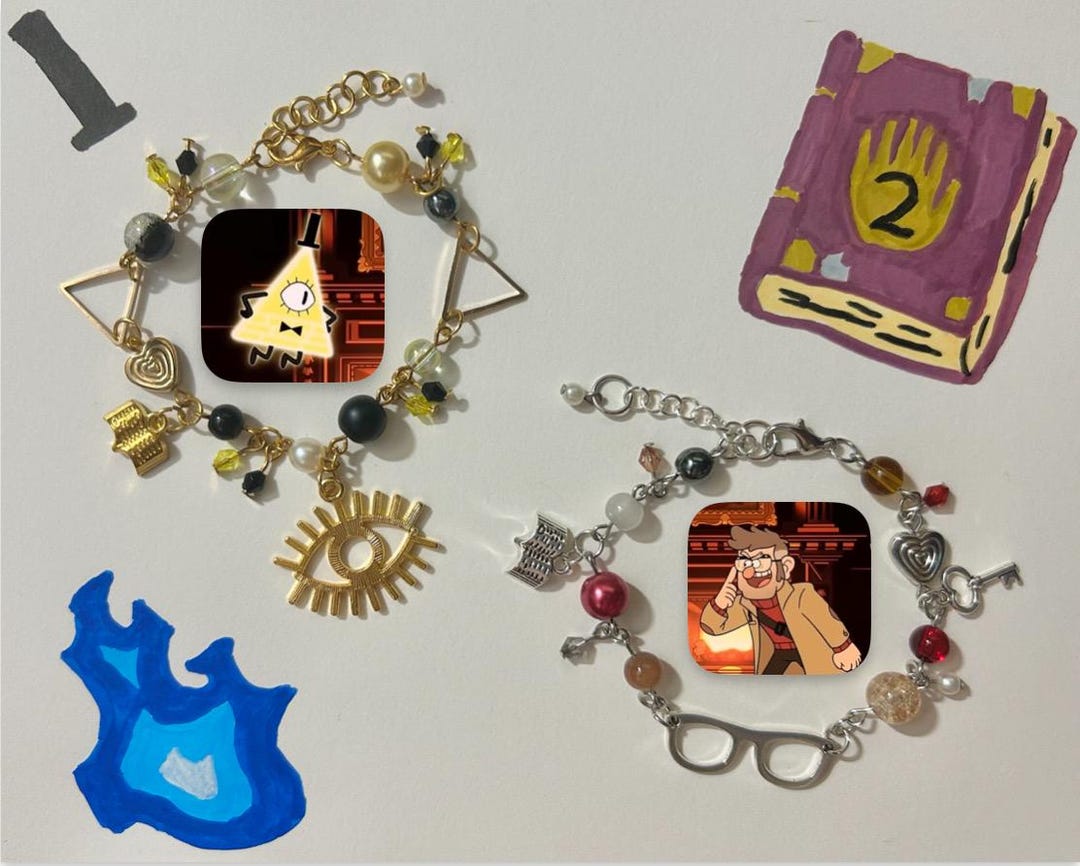 Bill Cipher and Ford Pines Gravity Falls Beaded Bracelets - Etsy