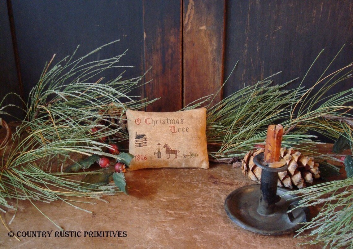 Primitive O Christmas Tree 1806 Pinkeep Cross Stitch E Pattern PDF - Etsy