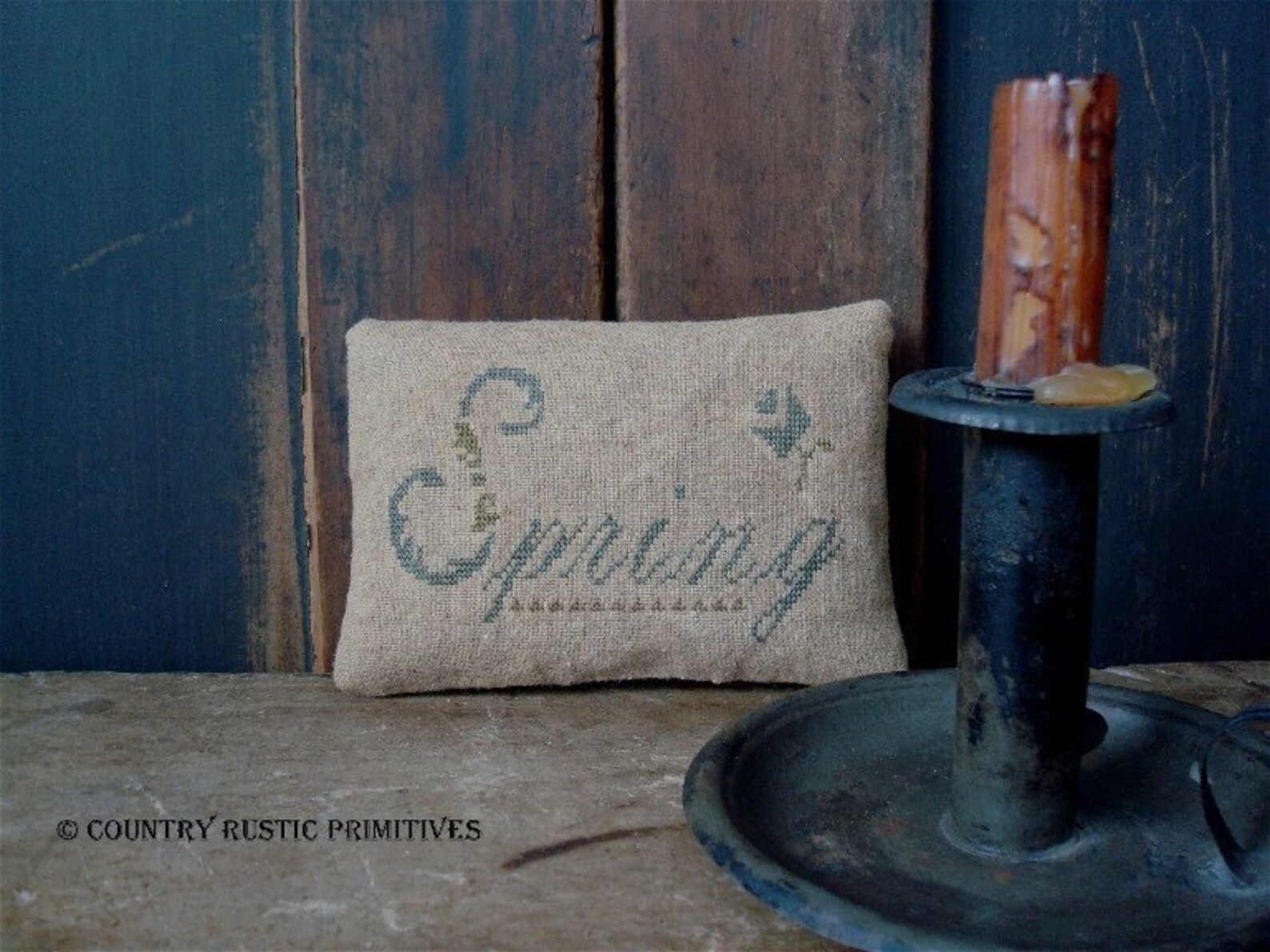 Primitive Spring Pinkeep Cross Stitch E Pattern PDF - Etsy