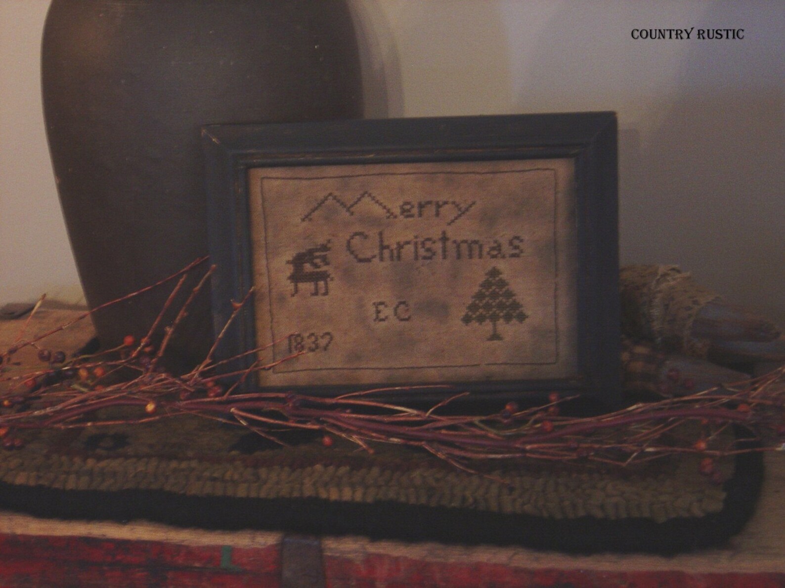 Primitive Merry Christmas 1837 Sampler Cross Stitch E-pattern PDF - Etsy