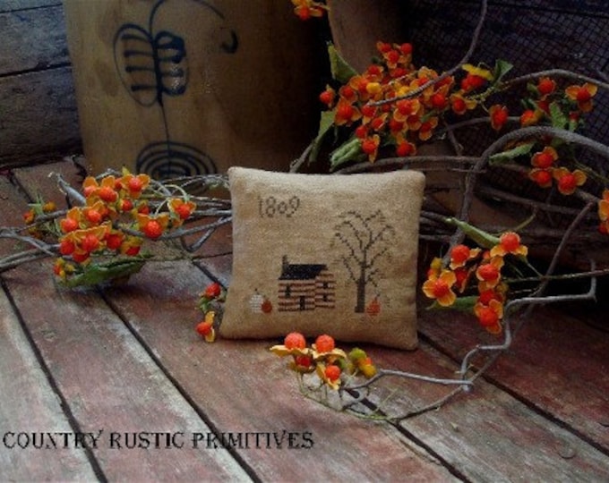 Primitive Autumn Cabin 1809 Pillow Tuck Cross Stitch E Pattern - Etsy