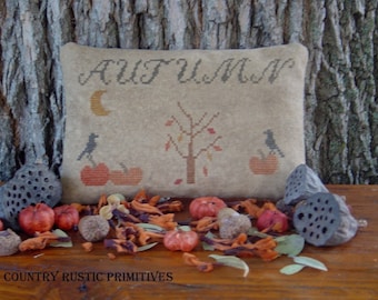 Primitive Cross Stitch Pinkeep Pattern - Enchanted Crow - Etsy