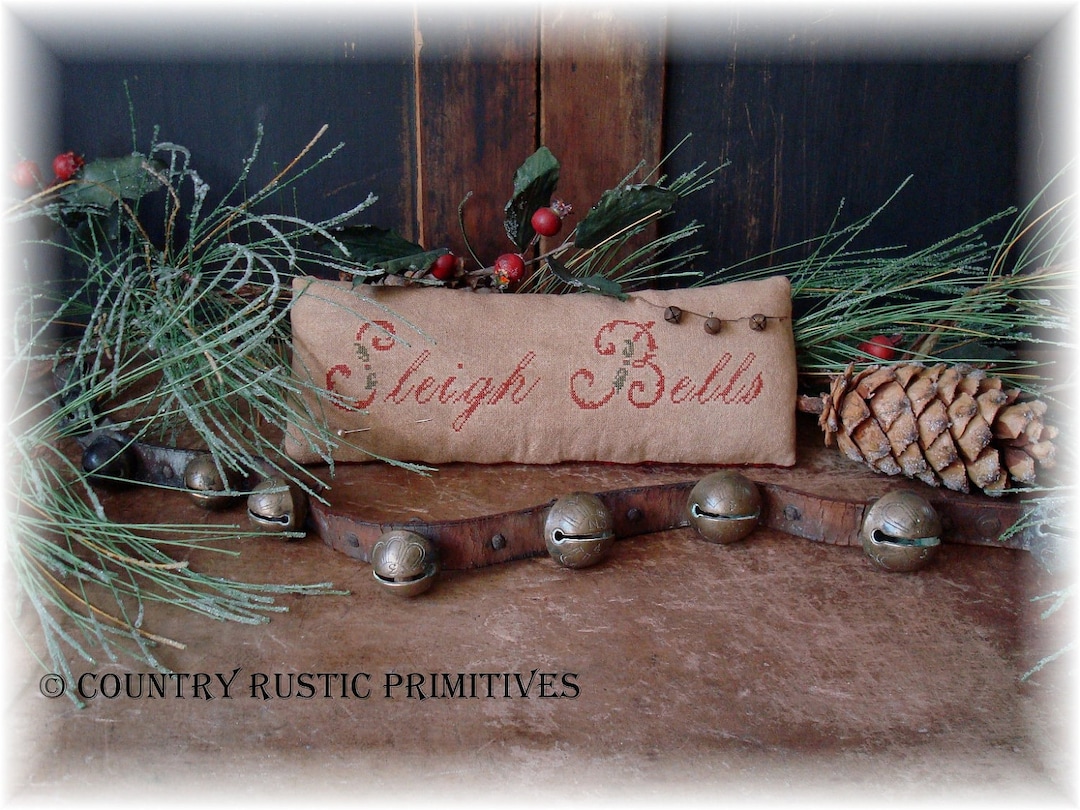Primitive Sleigh Bells Cupboard Keep Cross Stitch E Pattern PDF- New ...