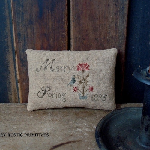 Primitive Spring Pinkeep Cross Stitch E Pattern PDF | Etsy