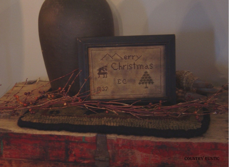 Primitive Merry Christmas 1837 Sampler Cross Stitch E-pattern PDF - Etsy