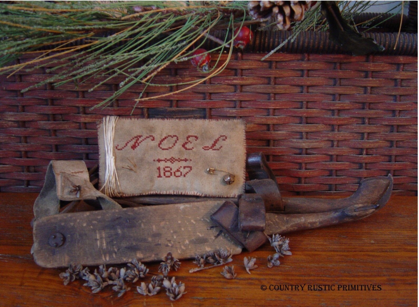 Primitive Noel Pinkeep Cross Stitch E-pattern PDF - Etsy