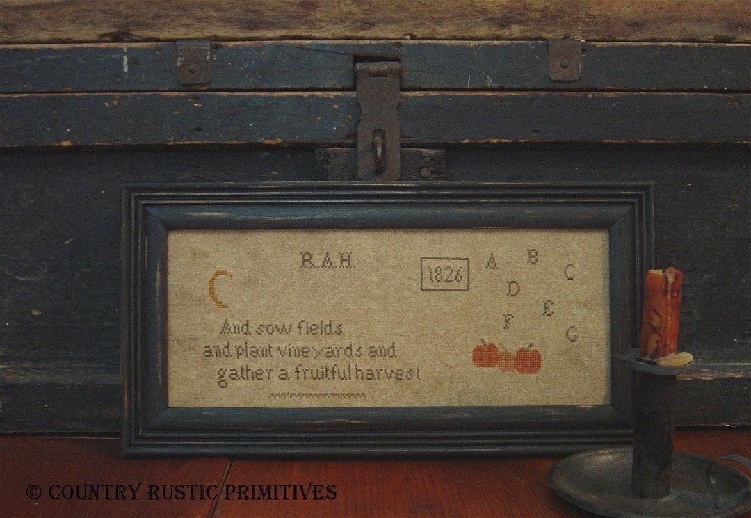 Primitive Fall Fruitful Harvest Sampler-stitchery E Pattern - Etsy