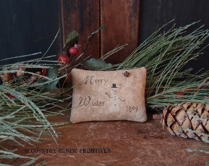 Merry Christmas Tree Primitive Stitchery - Etsy