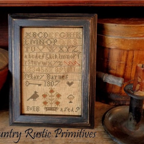 Primitive Caroline W. Dickinson Sampler Cross Stitch E Pattern - Etsy