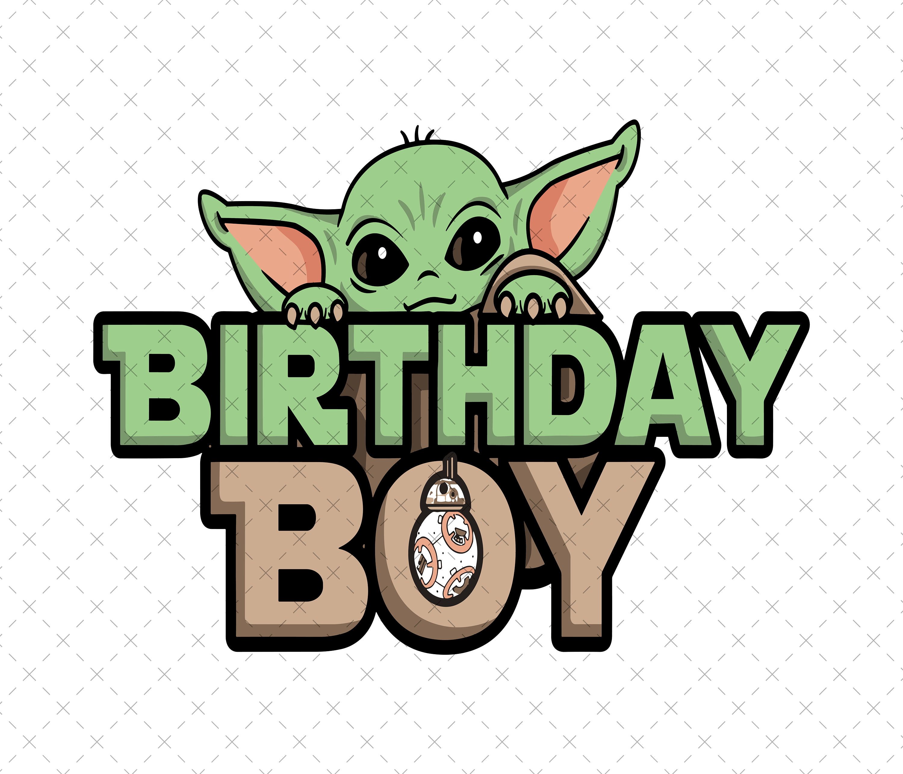 Star Wars Baby Yoda Birthday Boy SVG Digital Graphic "birthday Banner ...