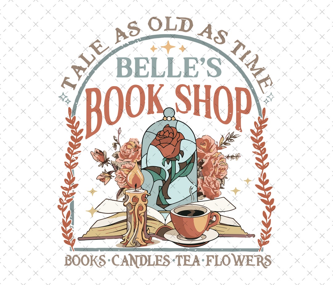 Retro Tale as Old as Time Belle's Book Shop Png, Retro Belle Png, Retro ...
