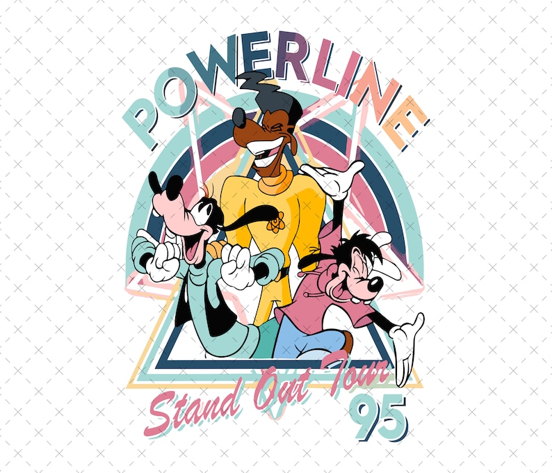 Powerline Stand Out Tour 95 Png, Goofy Powerline Png, Vintage Goofy ...