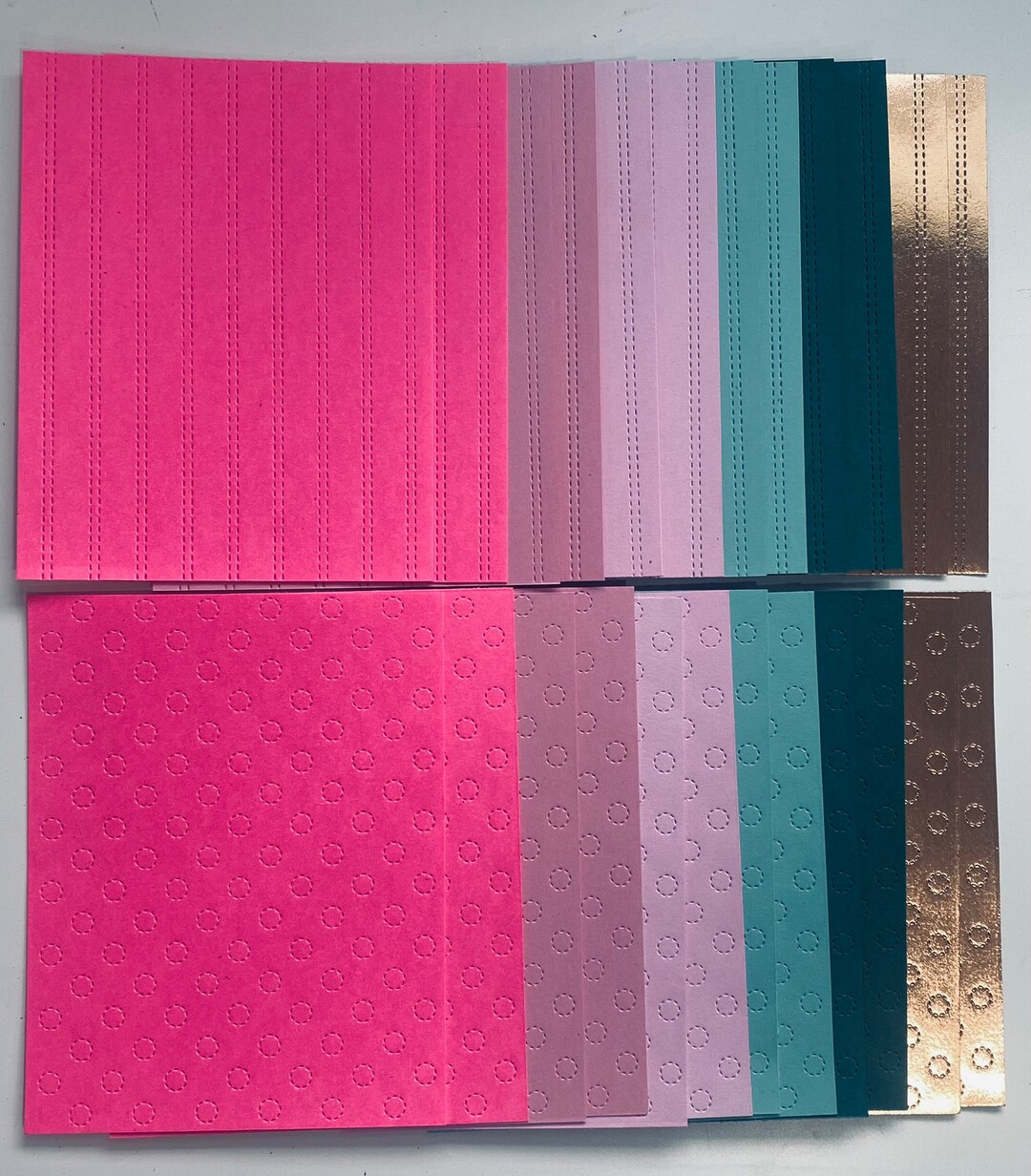 24 Tropical Colors Theme Die Cut Pierced Dotty Dots and Double Line ...