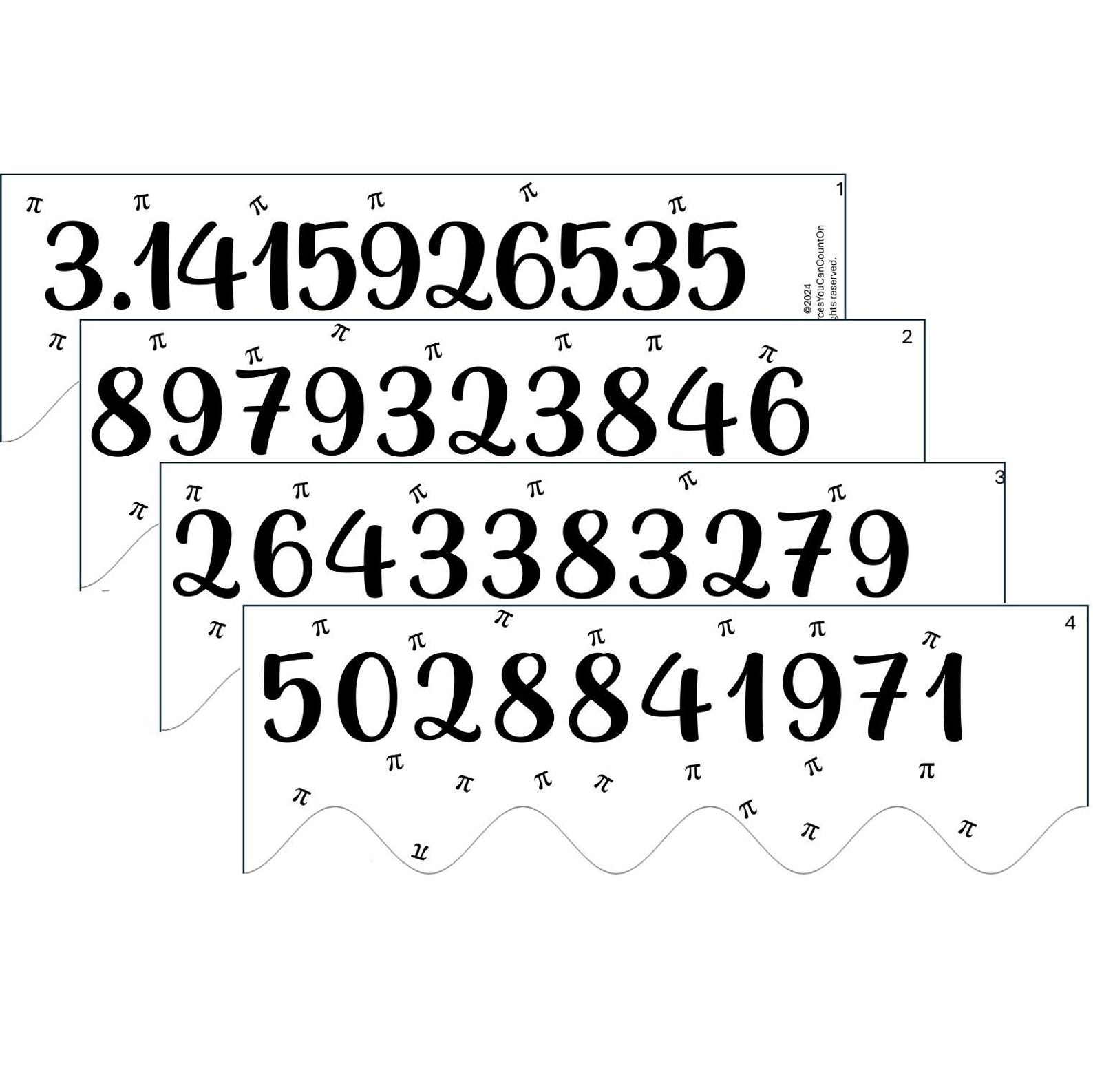 1,000 Digits of Pi Bulletin Board Border - Math Classroom Decorations ...