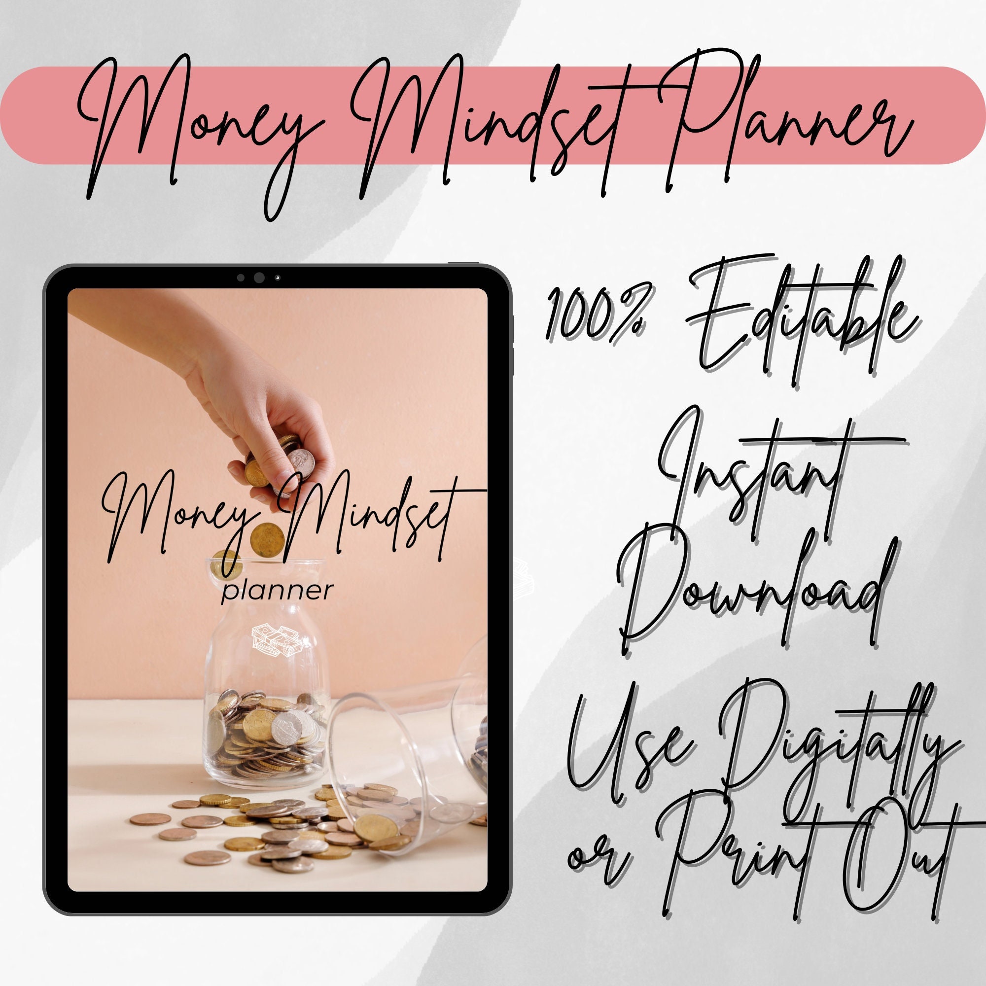 100% Editable Money Mindset Canva Template| Planners Journals Trackers ...