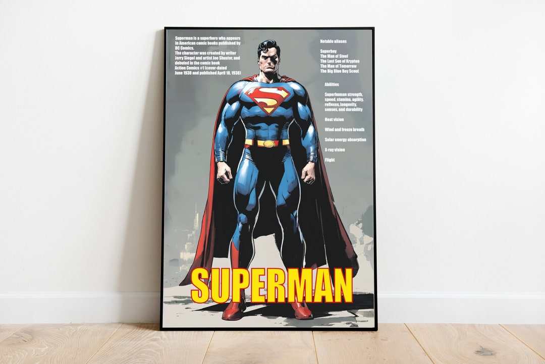 Superman Poster, Comic Poster, Room Decor for Children, Room Decor ...