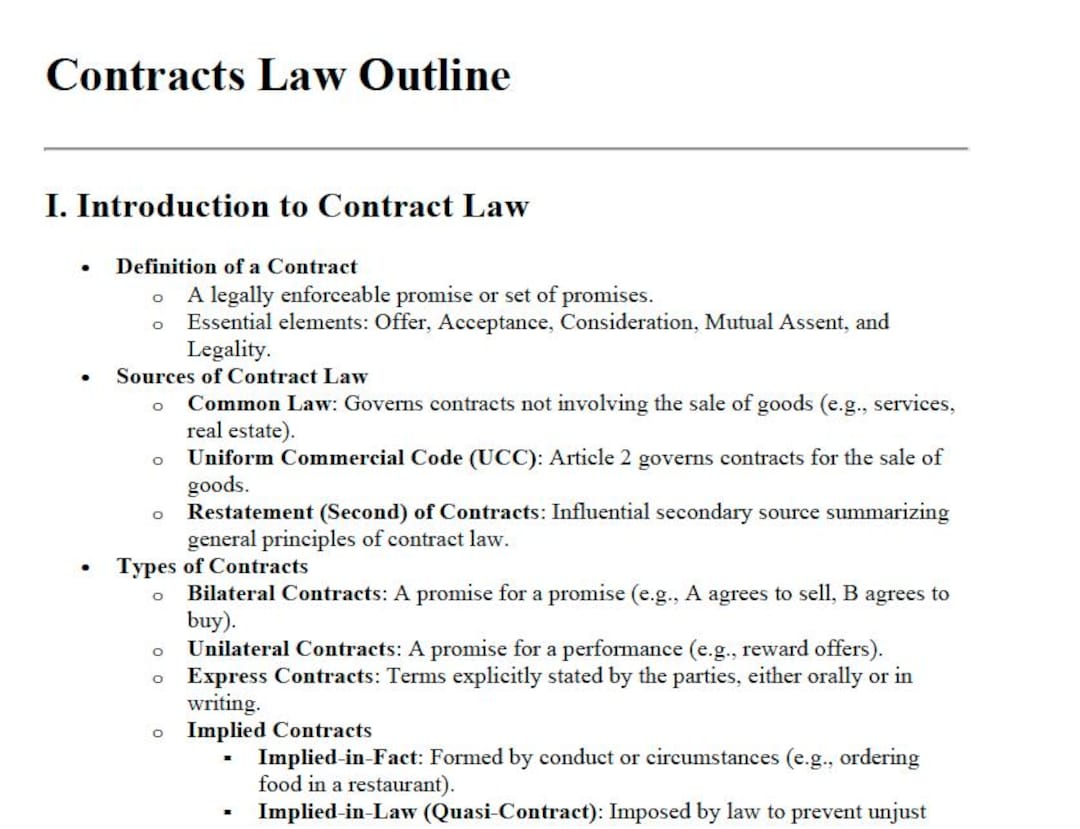 The ULTIMATE 1L OUTLINE BUNDLE! Includes: Contracts, Property, Torts ...