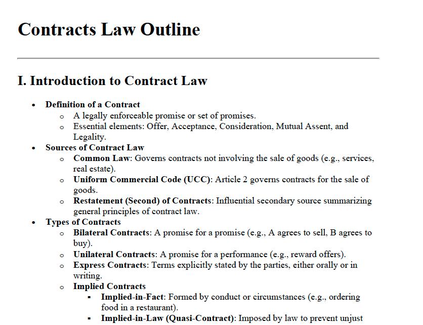 The ULTIMATE 1L OUTLINE BUNDLE! Includes: Contracts, Property, Torts ...