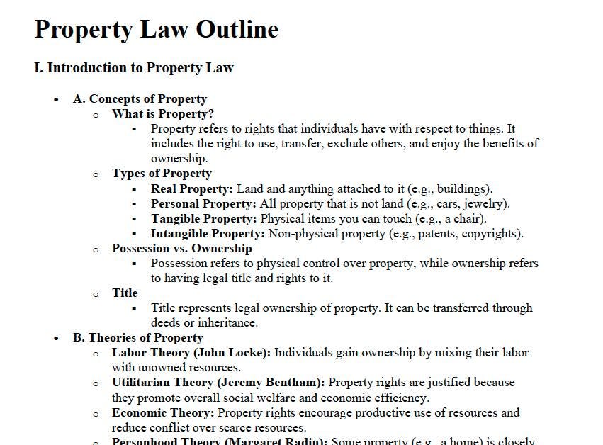 The ULTIMATE 1L OUTLINE BUNDLE! Includes: Contracts, Property, Torts ...