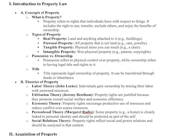 Property Law Outline and Flow Chart - Etsy