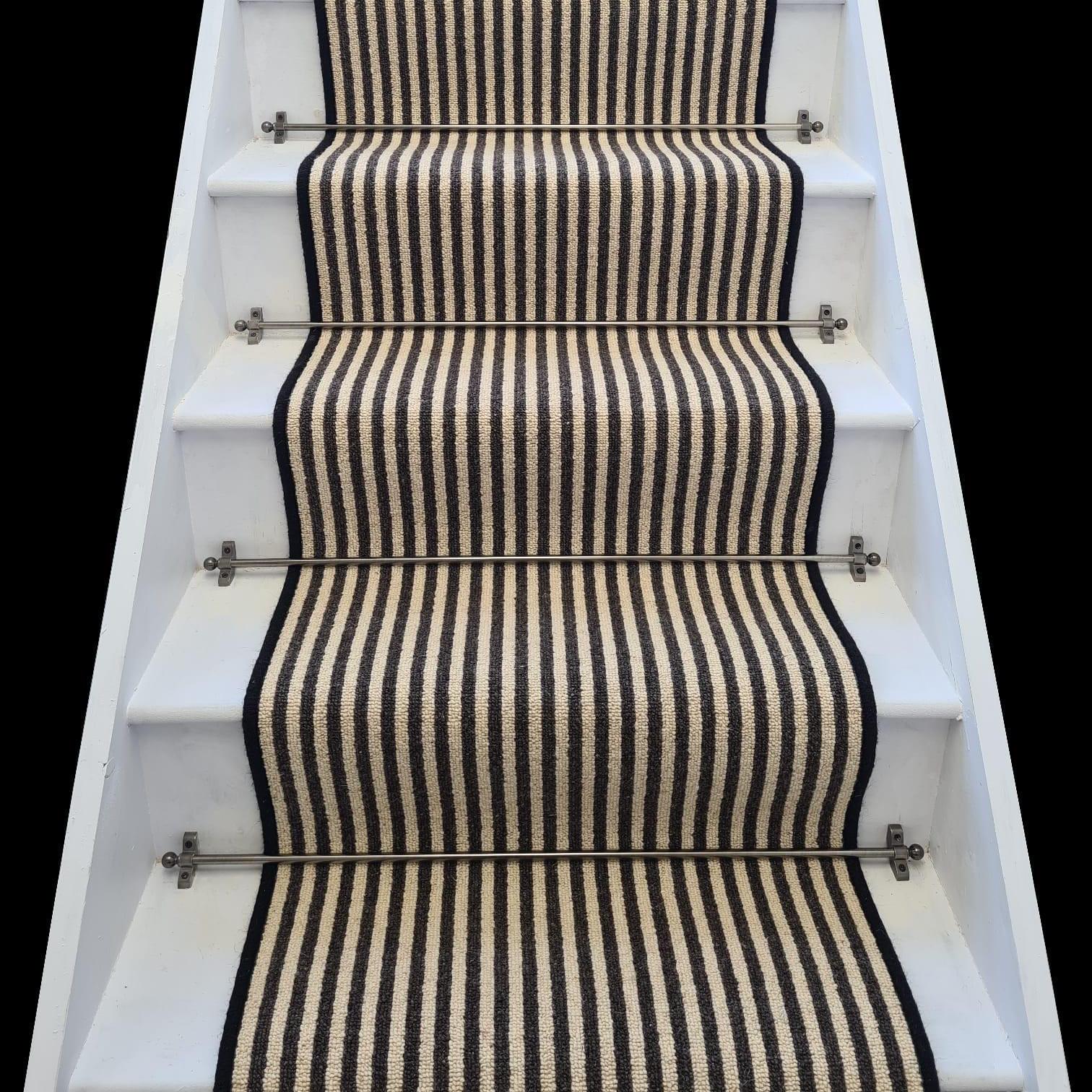 Stripe Quality Wool Stair Runner Loop Pile 100% Wool Edge - Etsy UK