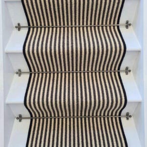 Stripe Quality Wool Stair Runner Loop Pile 100% Wool Edge - Etsy UK