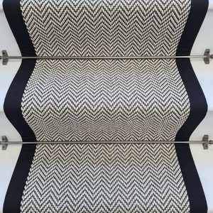 Herringbone Java Stair Runner With 100 % Cotton Black Border - Etsy UK