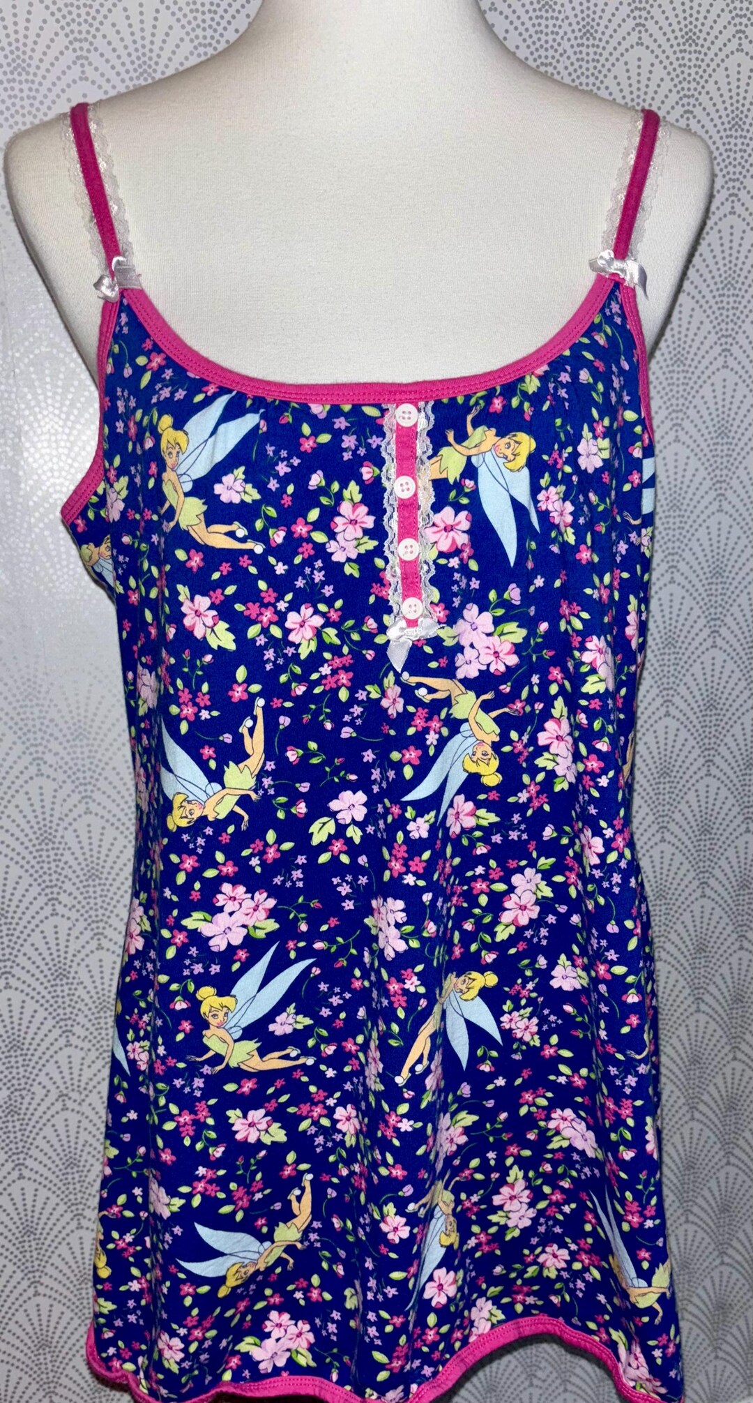 Custom Disney Tinker Bell 100% Cotton Slip Nightie Mini Nightgown - Etsy