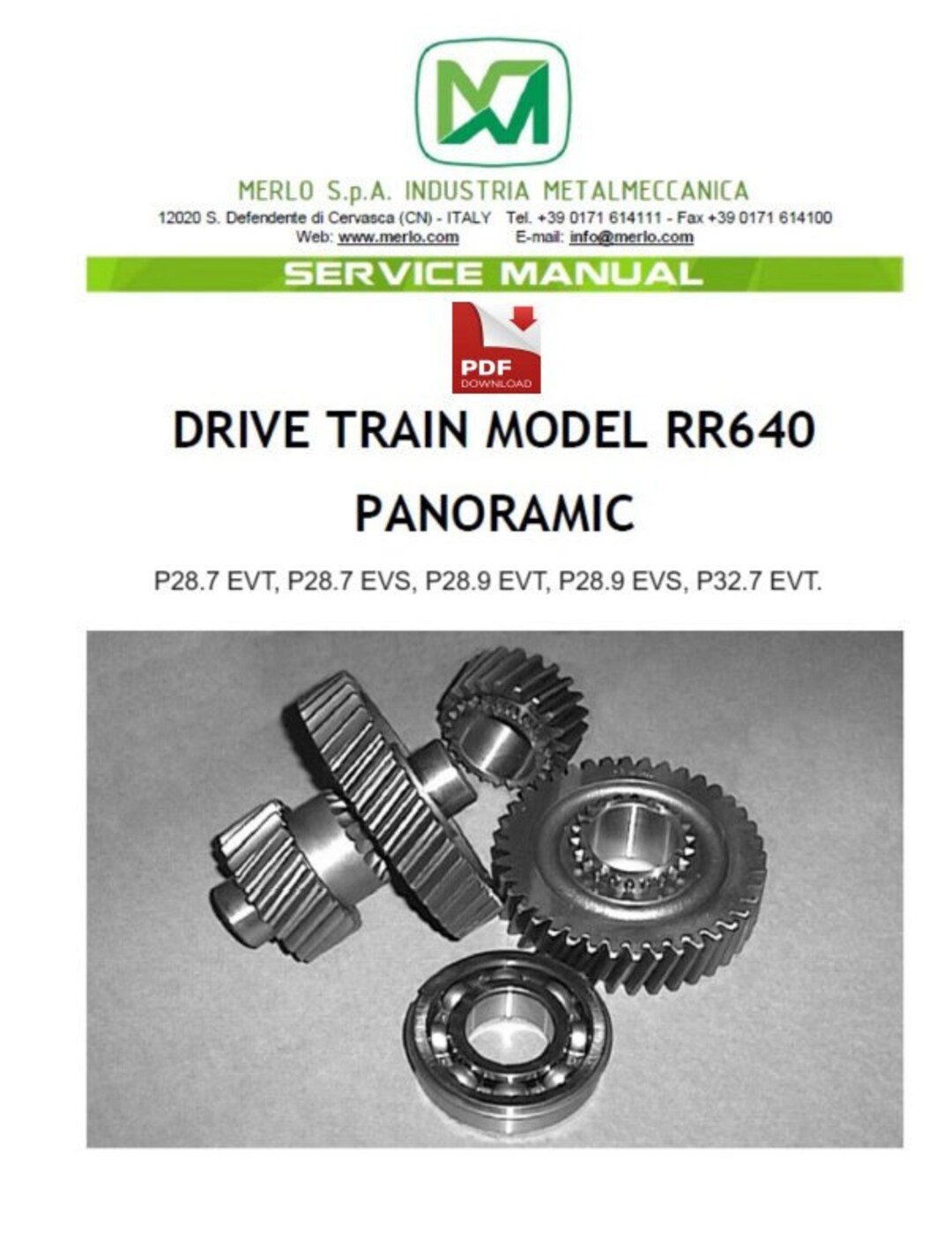 Merlo Telehandler RR640 Axle and Brakes Repair Service Manual PDF - Etsy