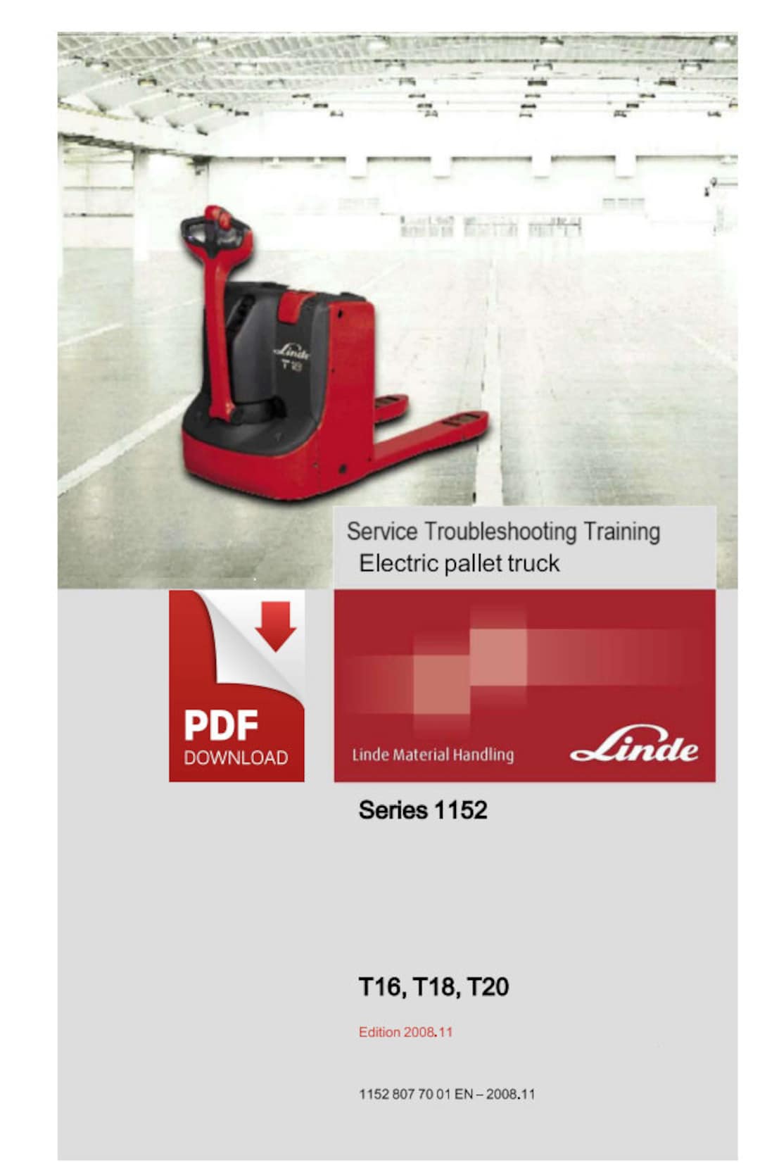 Service Troubleshooting Training Manual PDF Linde T16 T18 T20 Electric Pallet Truck - Etsy