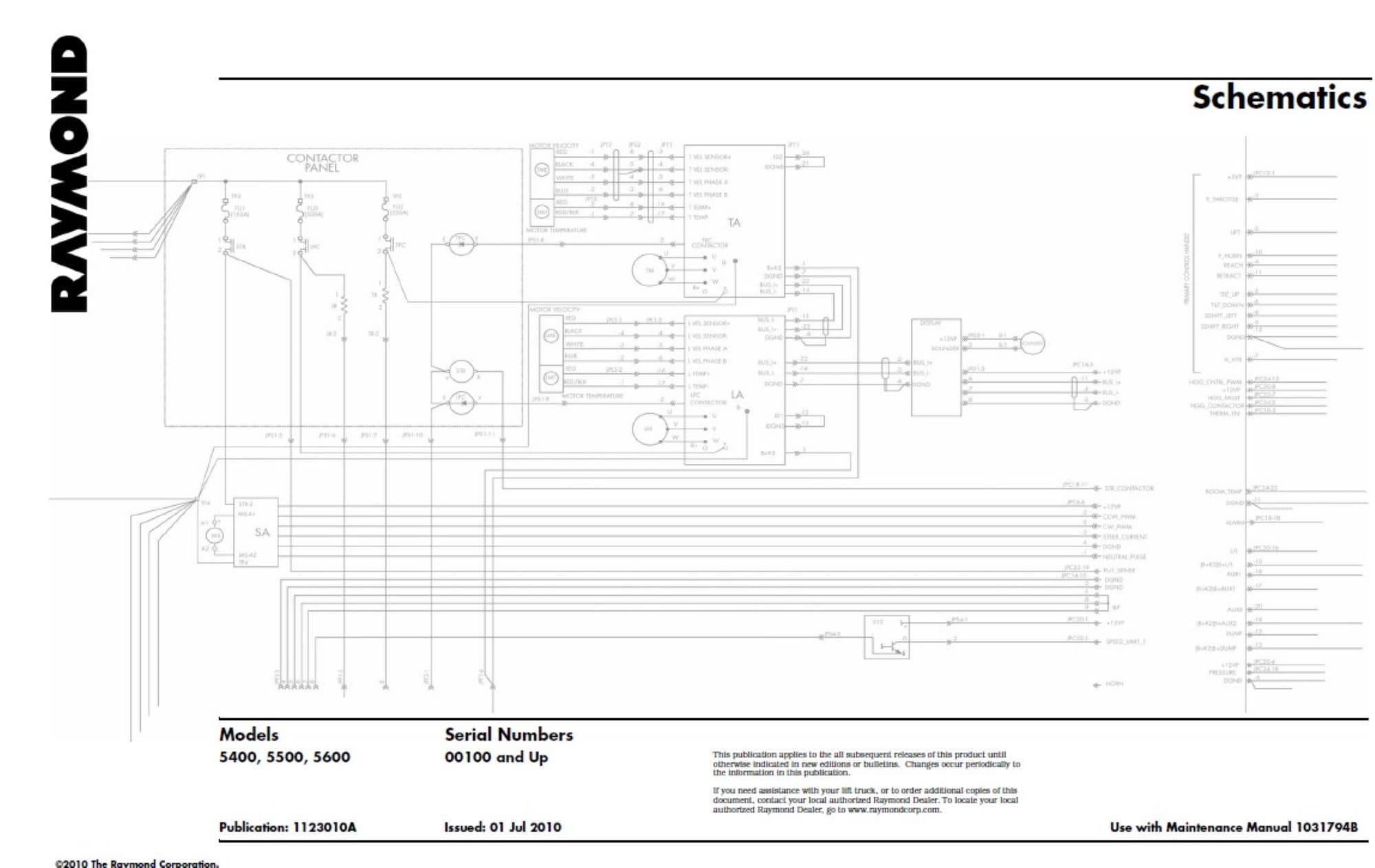 RAYMOND Electric Order Picker 5400, 5500, 5600 Series Service Repair ...