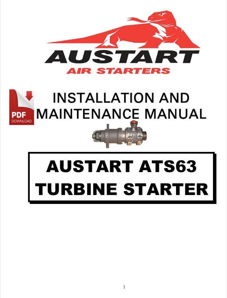 AUSTART ATS63 Air Turbine Starter Maintenance and Repair Manual - Etsy