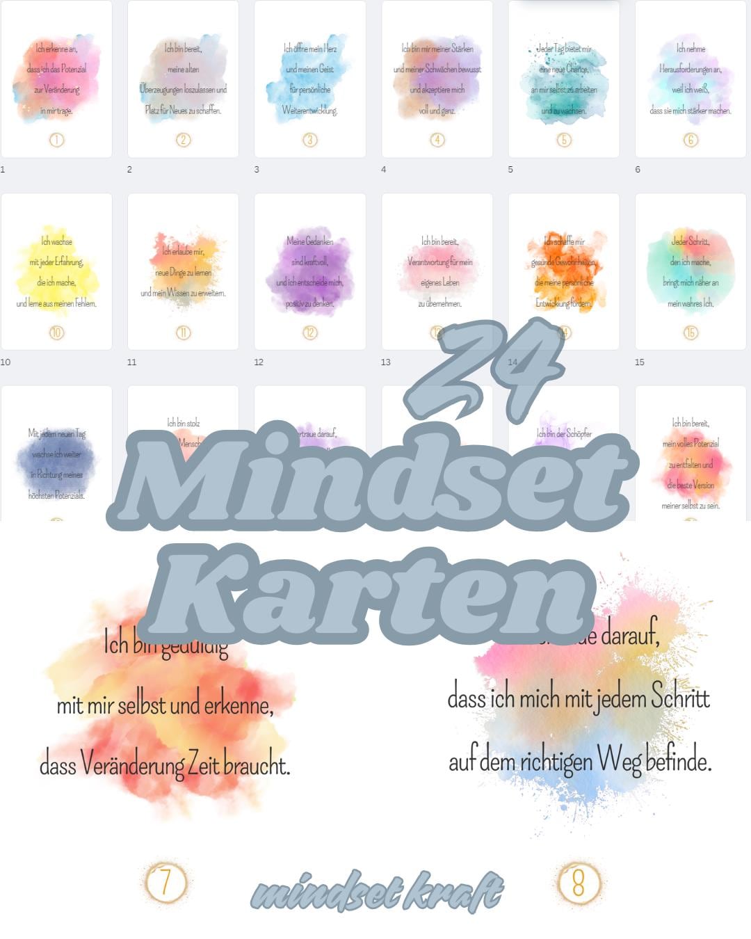 24 Mindset Oracle Cards - Sayings Quotes Motivation, PDF Download ...