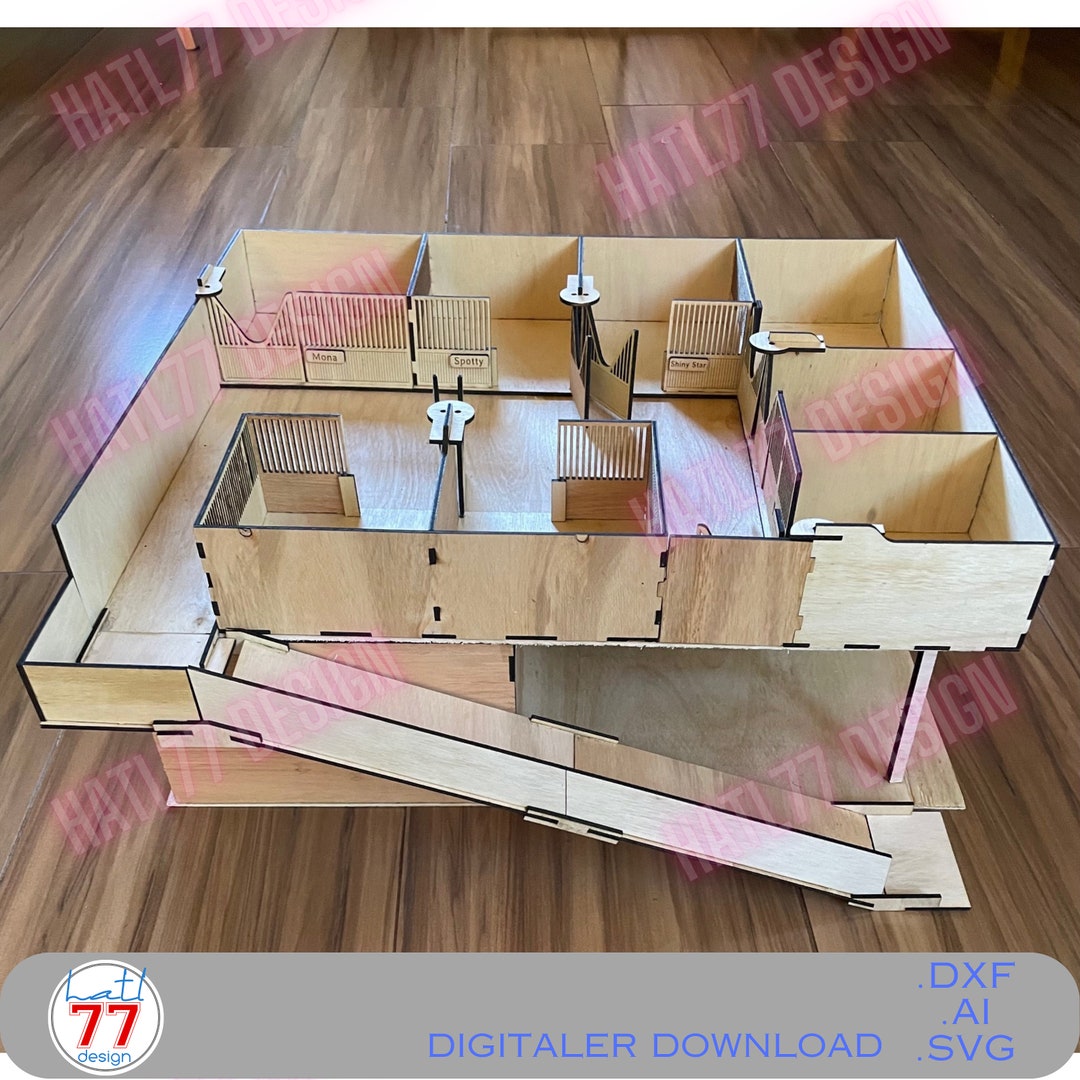 2-storey Pony Stable With House, Kitchen, Beds for Schleich Play ...