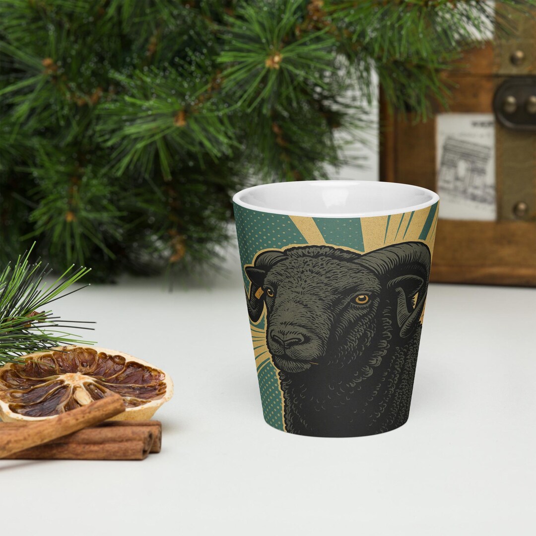 Rambo the Sheep Latte Mug: Cottagecore Farmhouse Ceramic Coffee Cup - Etsy