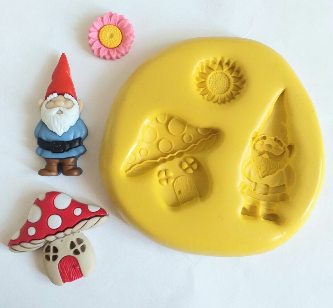 Gnome Toadstool Mould Food Safe Flexible Kawaii Kitsch Candy Polymer ...