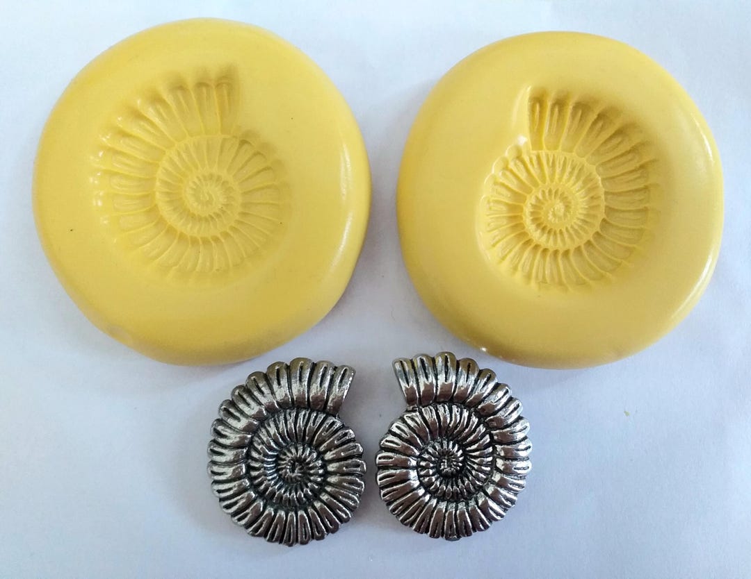 Pair AMMONITE Moulds 30 Mm Left/right Facing Fossil Shell Food Safe ...