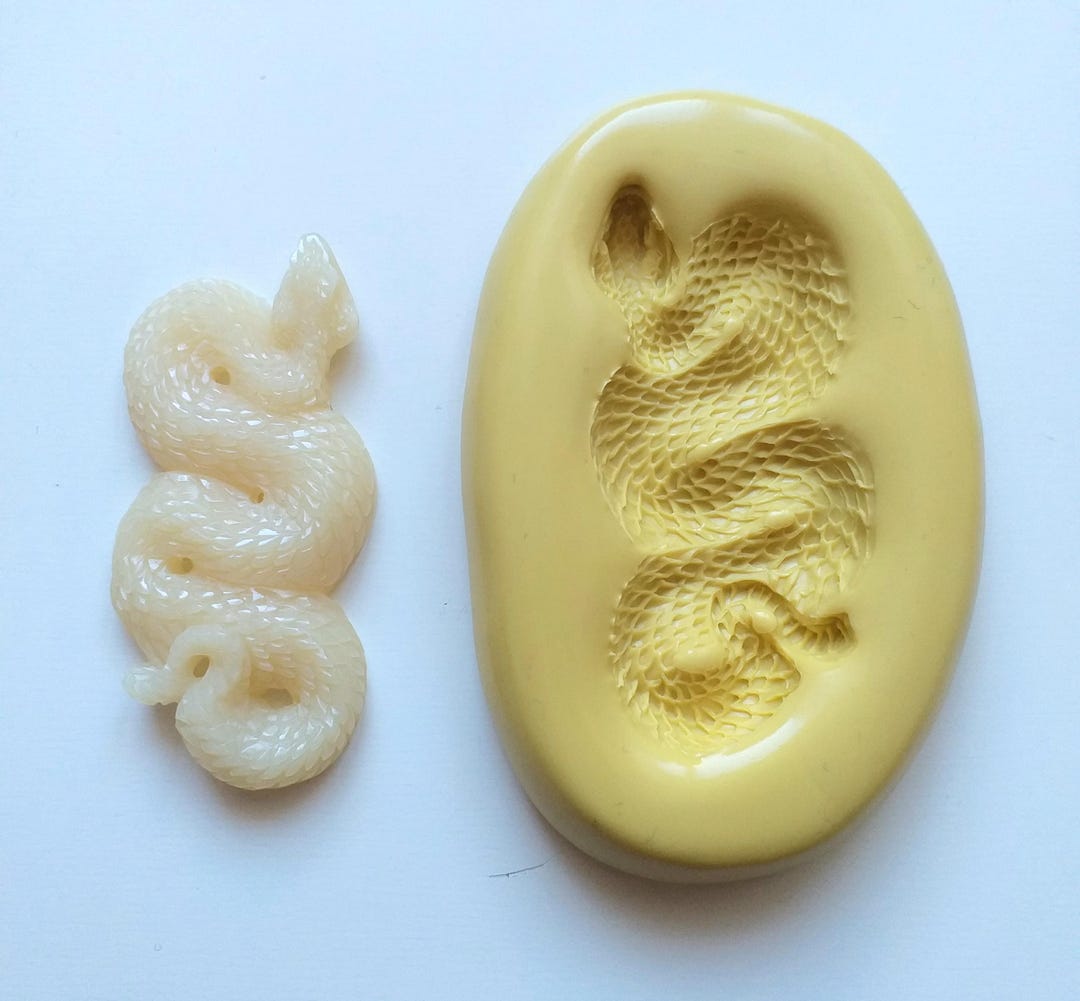 Curled SNAKE Mould 55 Mm Food Safe Polymer Clay Cake Decorate Crafts ...