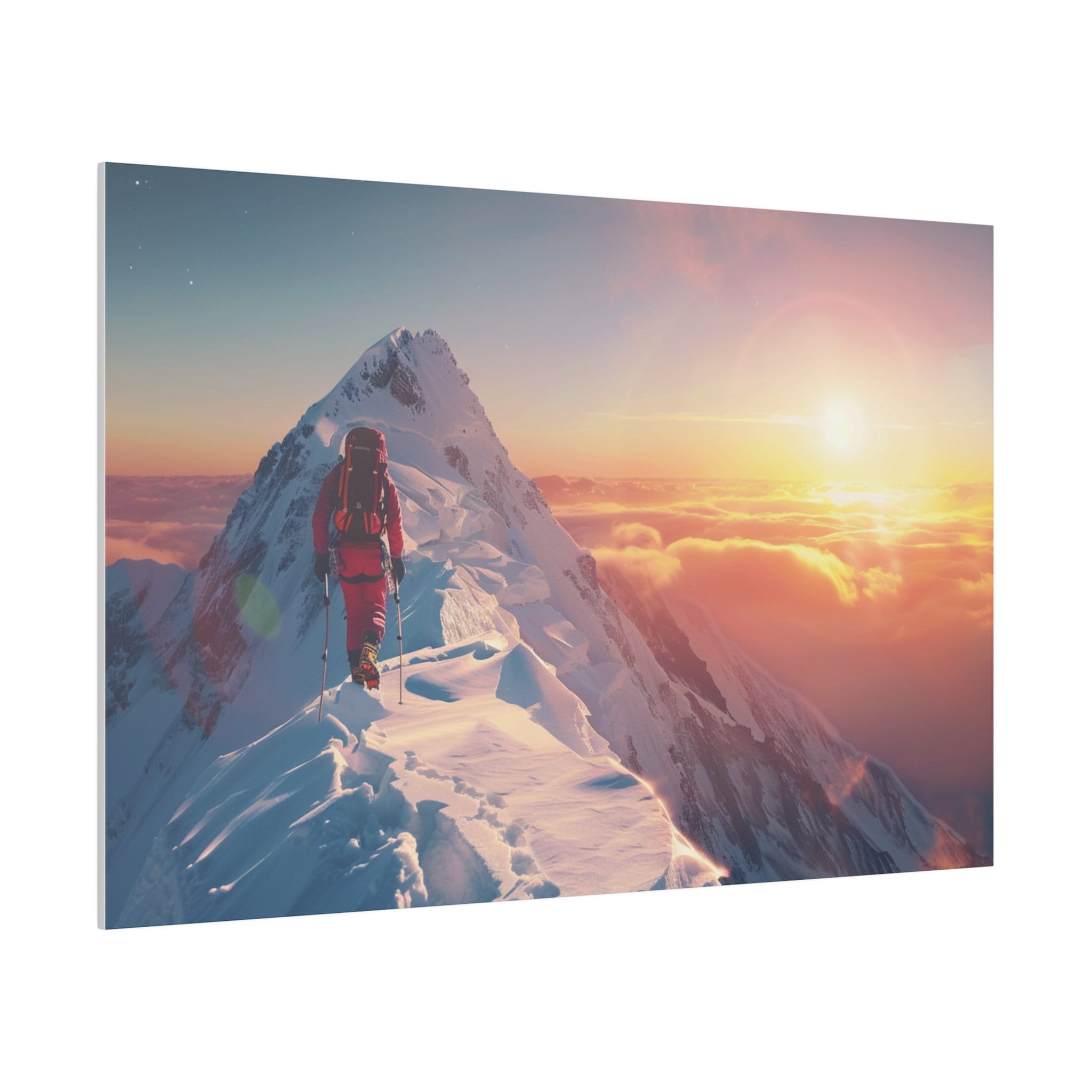 Inspirational Mountain Climber Canvas Art - Summit Achievement ...