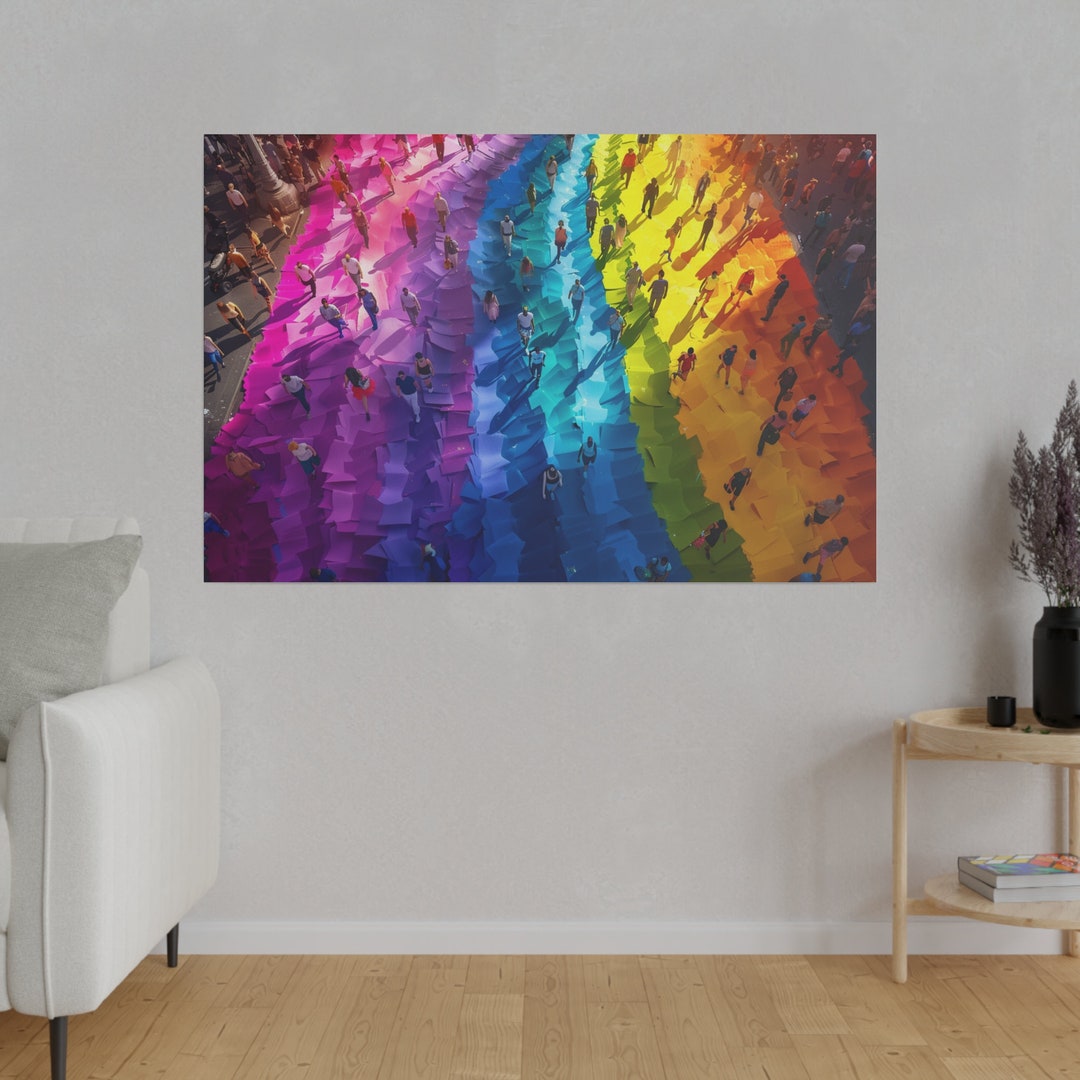 Contemporary LGBTQ+ Pride Canvas Art - Rainbow Diversity and Inclusion ...