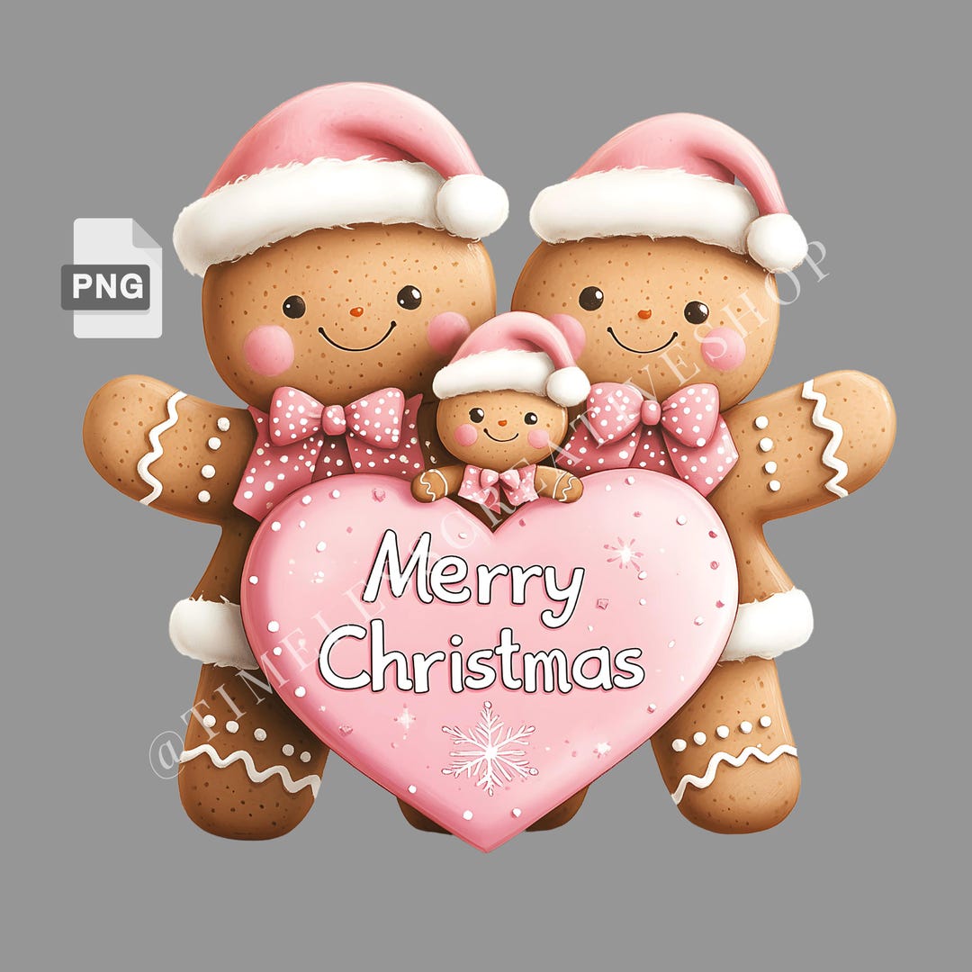 Cute Gingerbread Family Clipart PNG, Christmas Designs Graphics ...