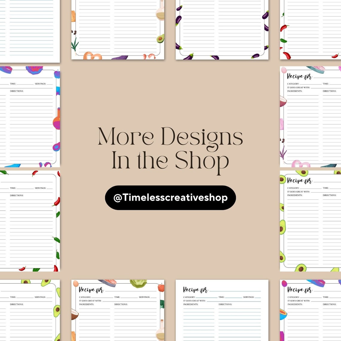 Printable Recipe Cards , Chili Recipe Cards , Recipe Cards , Modern ...