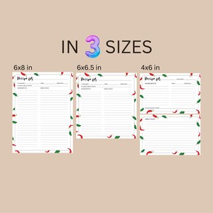 Printable Recipe Cards , Chili Recipe Cards , Recipe Cards , Modern ...