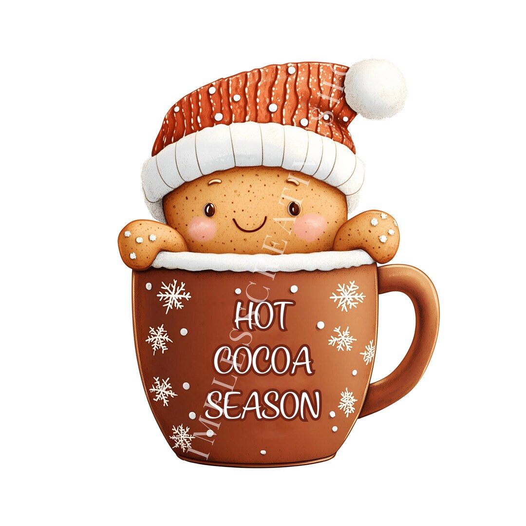 Hot Cocoa Season PNG, Chocolate Mug Wrap, Christmas PNG, Hot Cocoa Mug ...
