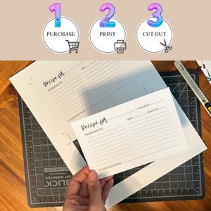 Printable Recipe Cards , Chili Recipe Cards , Recipe Cards , Modern ...