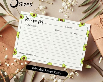 Printable Recipe Cards , Chili Recipe Cards , Recipe Cards , Modern ...