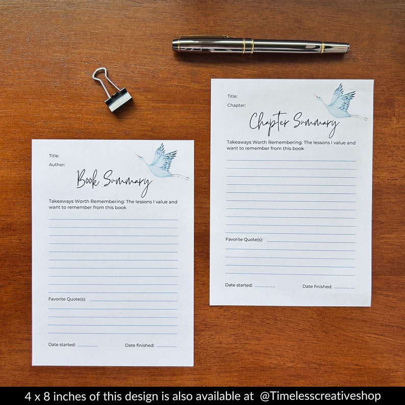 Printable Bookmark, Book Summary, Chapter Summary, Book Organizer, Book ...