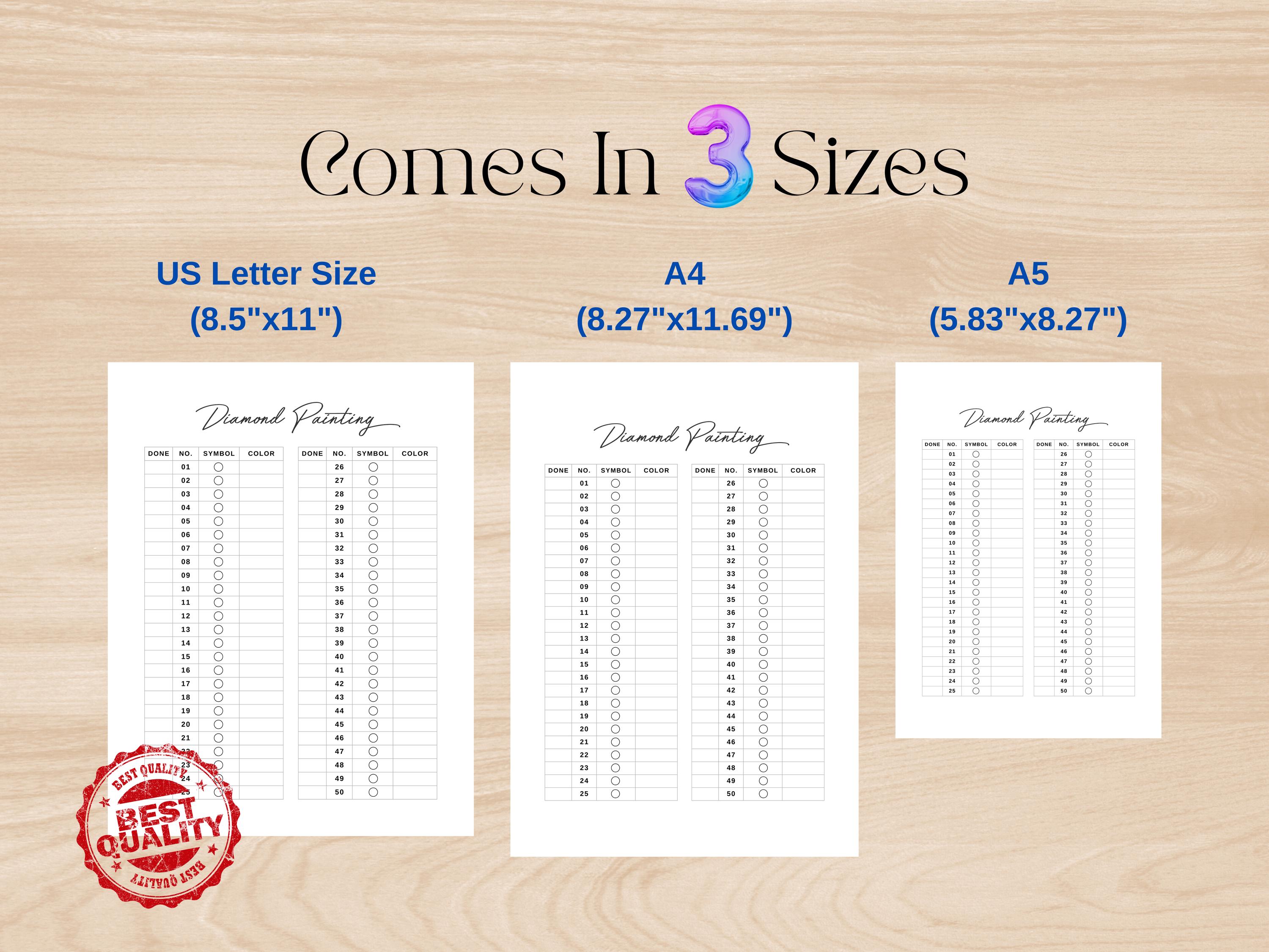 Diamond Painting Tracker Printable, Diamond Painting Art PDF, Diamond ...